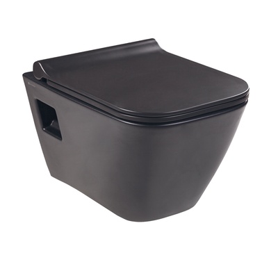 Seramiksan: SATURN RIM-OUT WALL HUNG OPEN MOUNT. WC PAN MATT BLACK